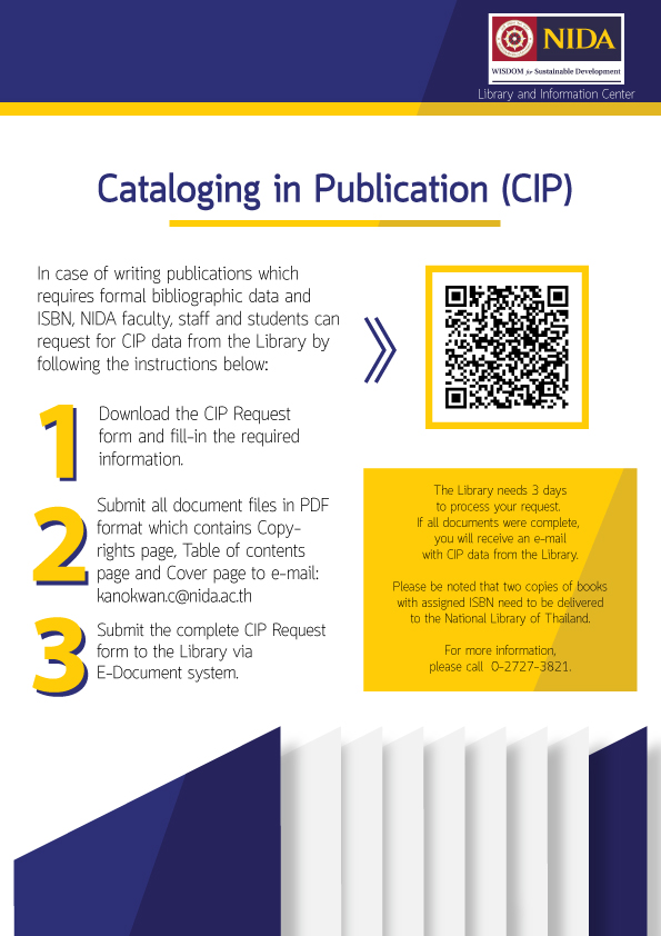 Cataloging in Publication (CIP) service - Library and Information Center