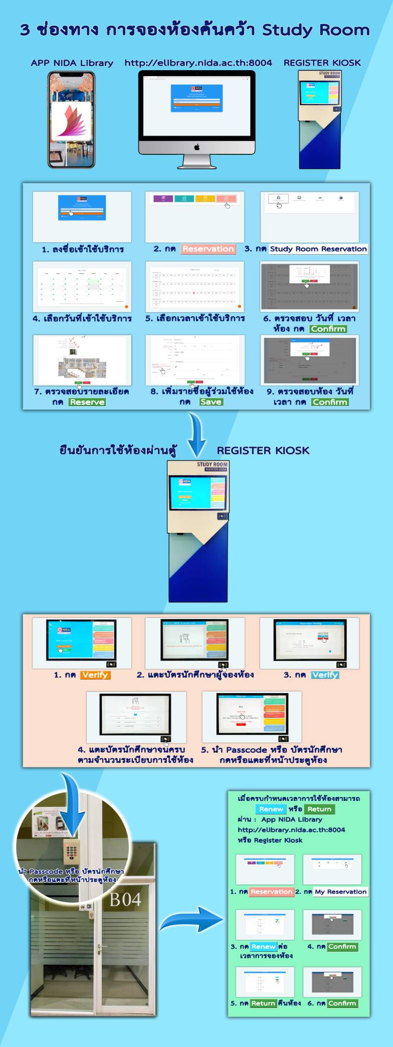 Manual: How to reserve a study room - Library and Information Center